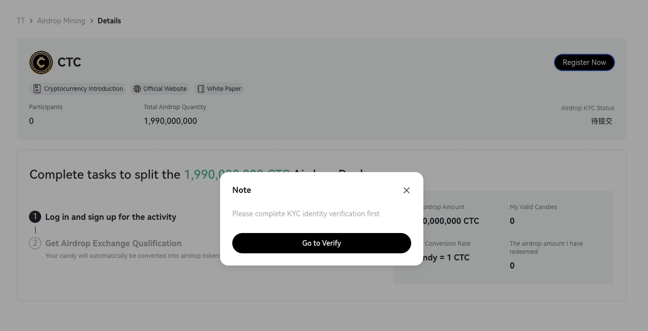 Tutorial on How to Participate in the CTC Airdrop Mining Campaign – Help Center
